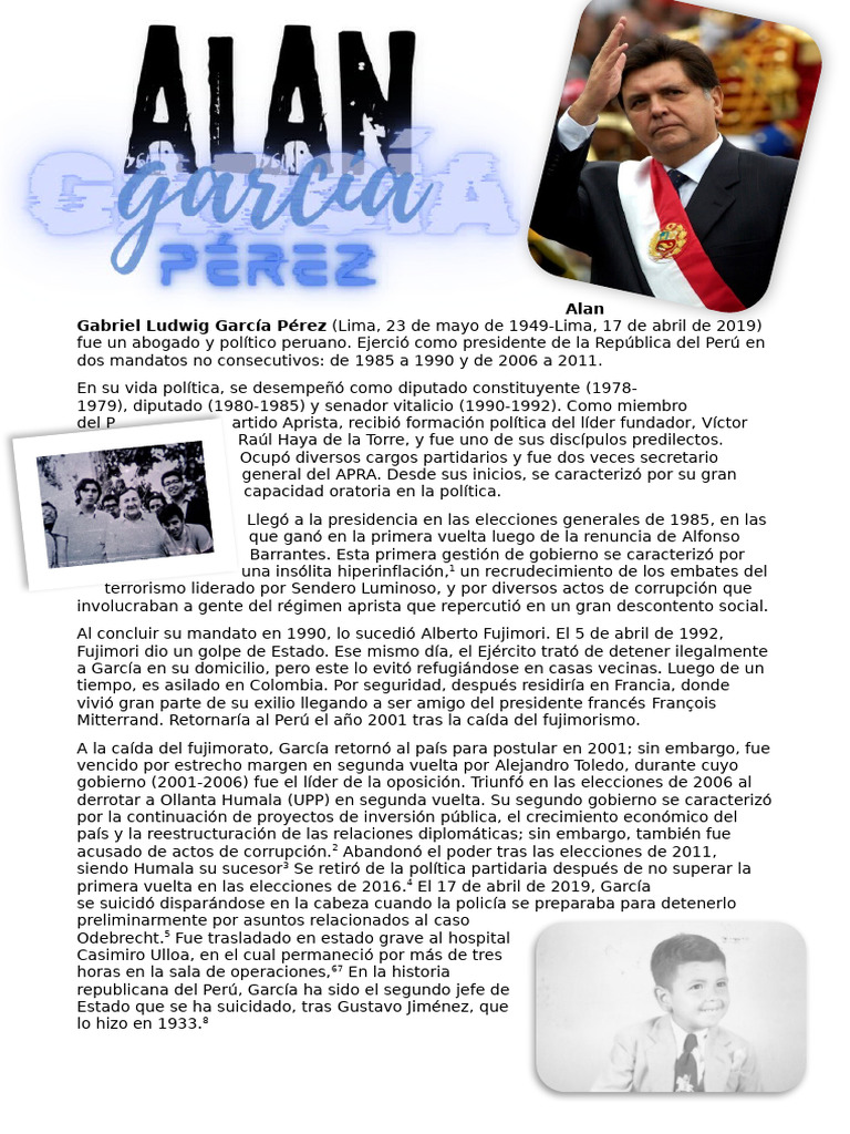 Alan García: Biografía y Carrera Política | PDF | Perú | América del Sur