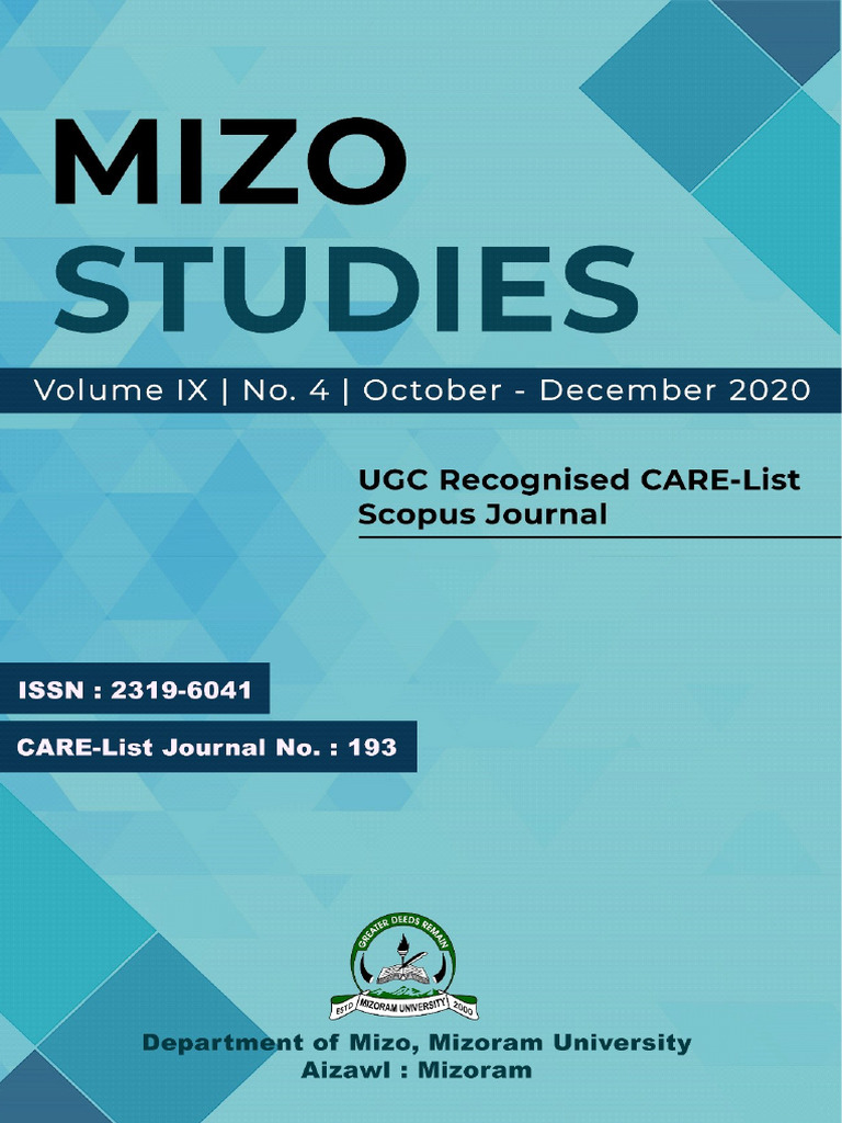 Mizo Studies Vol. IX No. 4 October December 2020 | PDF