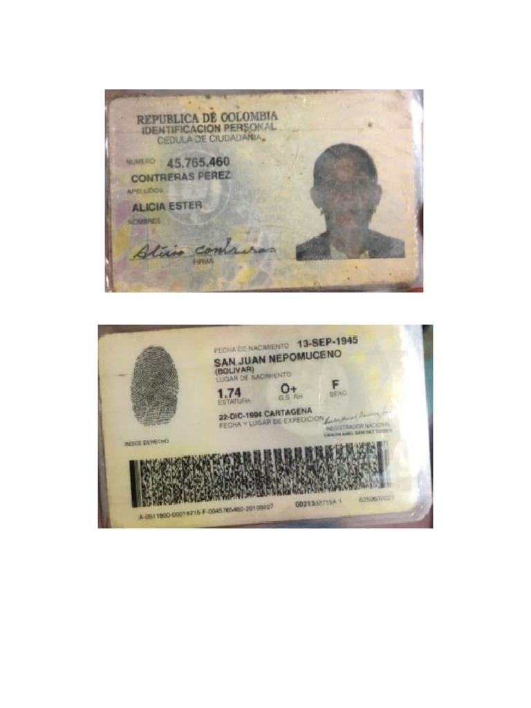 Cedula Alicia Contreras | PDF