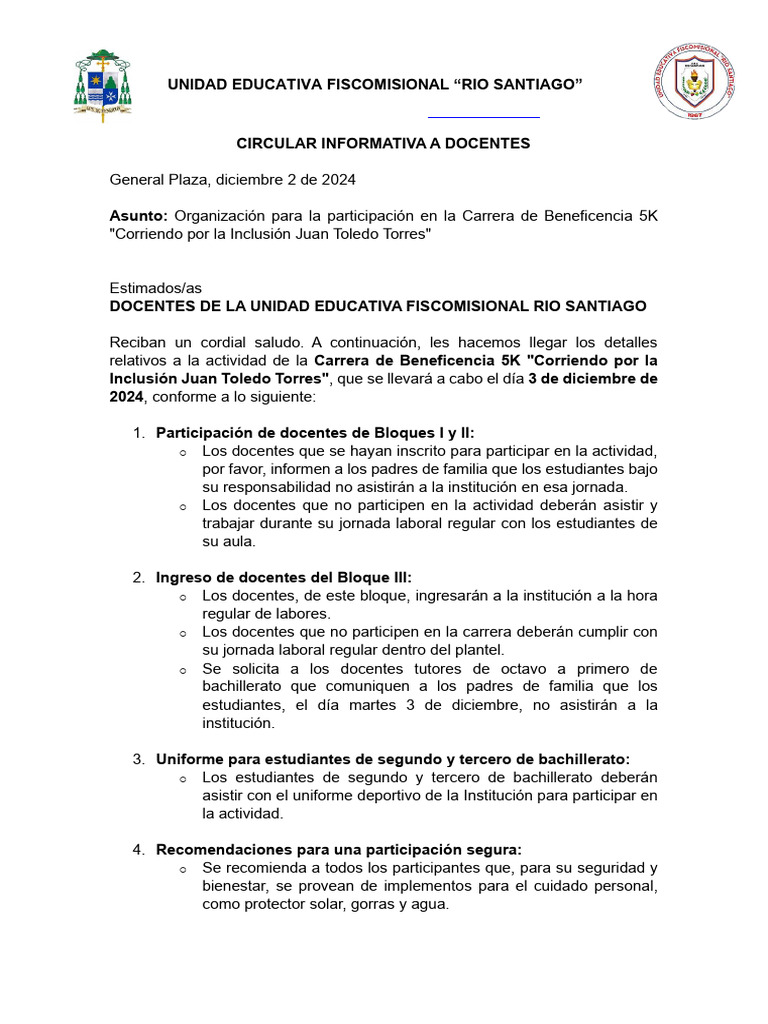 CIRCULAR INFORMATIVA A DOCENTES-signed | PDF