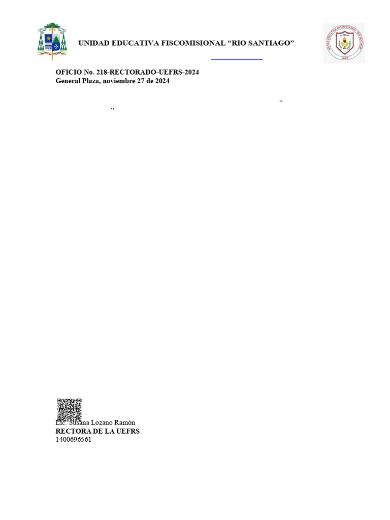 Oficio No. 218 Rectorado Uefrs 2024 Signed | PDF