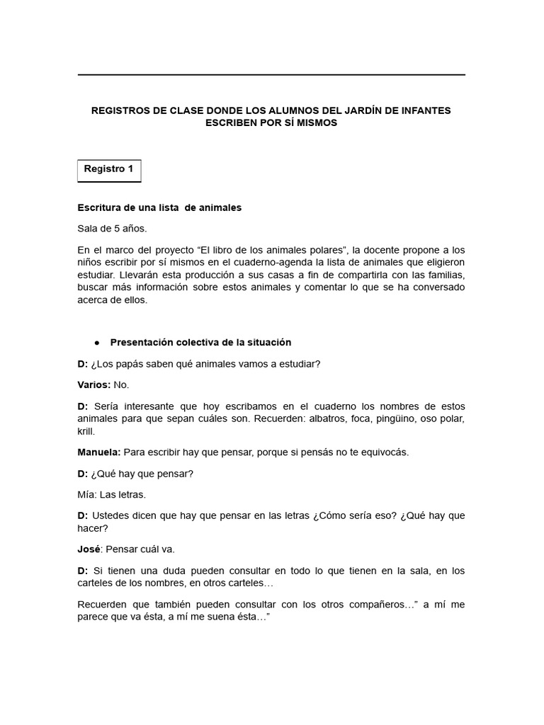 Escritura Infantil: Animales Polares | PDF