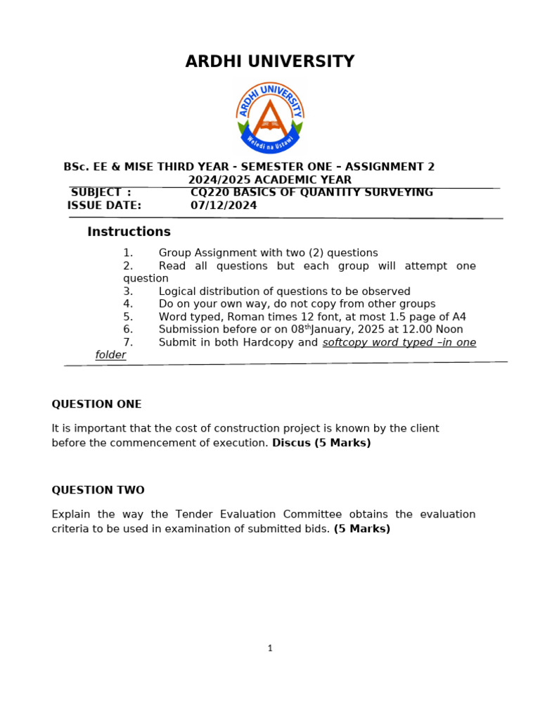 Assignment 2 - 2024 - 2025 Aru | PDF