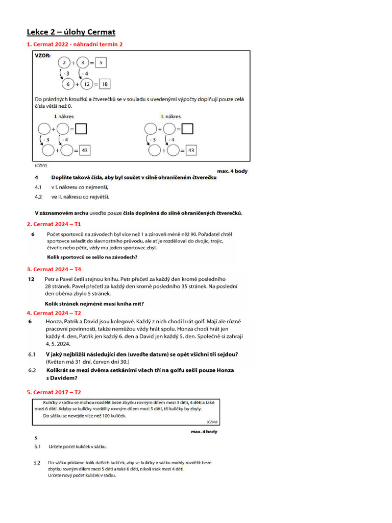 2 Lekce2 Ulohy Cermat Kopie | PDF