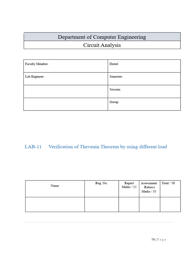 Lab 11 | PDF | Electrical Network | Electrical Resistance And Conductance