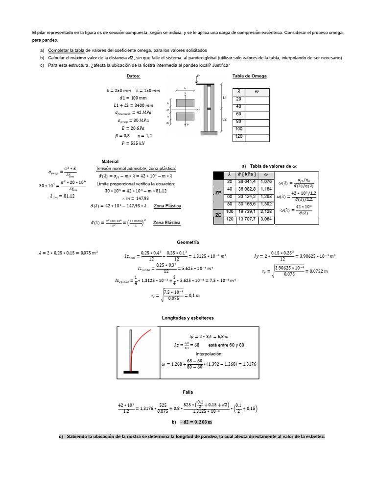 Análisis de Pandeo en Pilar Compuesto | PDF | Pandeo | Ingeniería mecánica