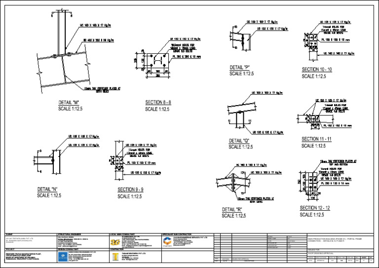 ST014 - Portal Frame Connection - Details M, N, P and R | PDF