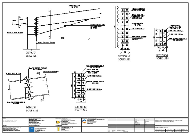 ST011 - Portal Frame Connection - Detail G and Detail H | PDF