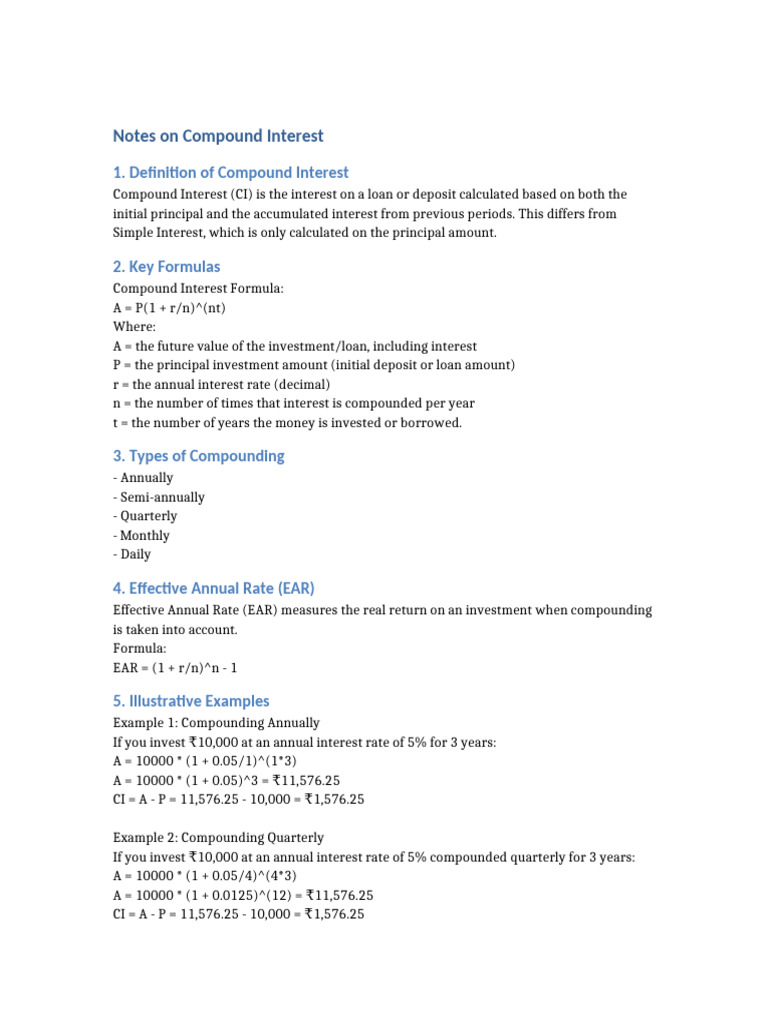 Understanding Compound Interest Basics | PDF