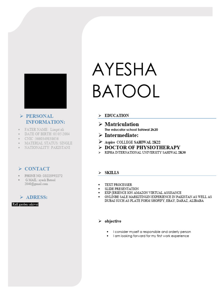 Ayesha Batool Resume | PDF