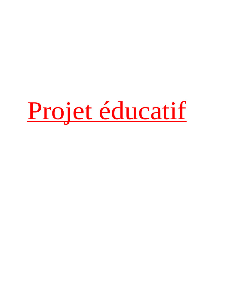 Projet Éducatif | PDF
