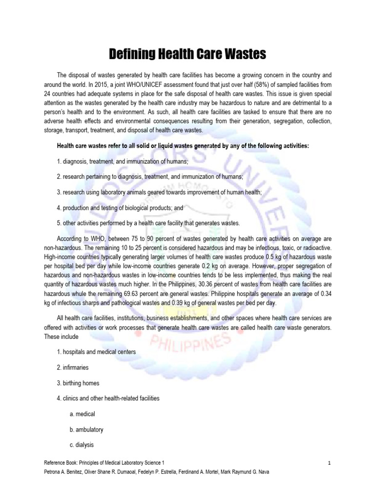 Health Care Waste Management Overview | PDF | Waste | Incineration