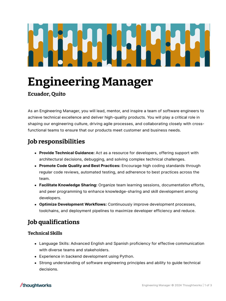 Engineering Manager - Thoughtworks | PDF | Goal | Mentorship