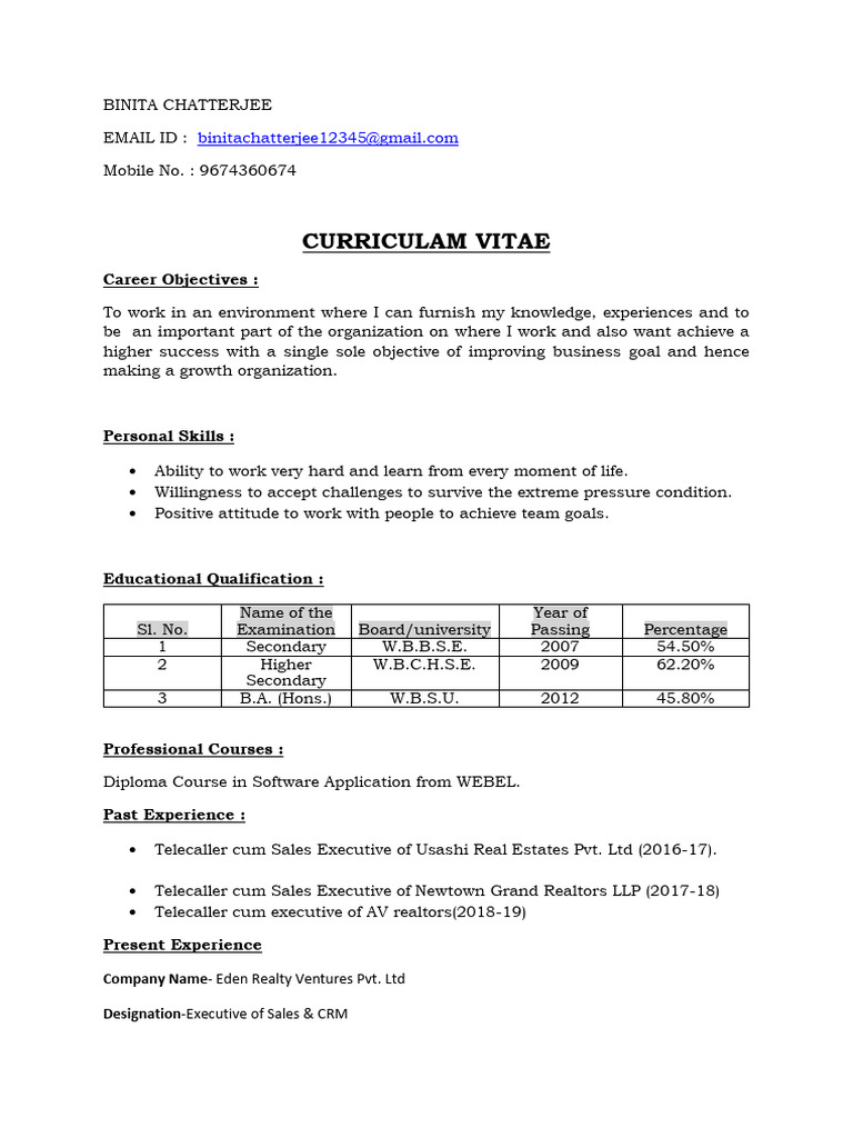 Binita Chatterjee Updated CV-2 | PDF
