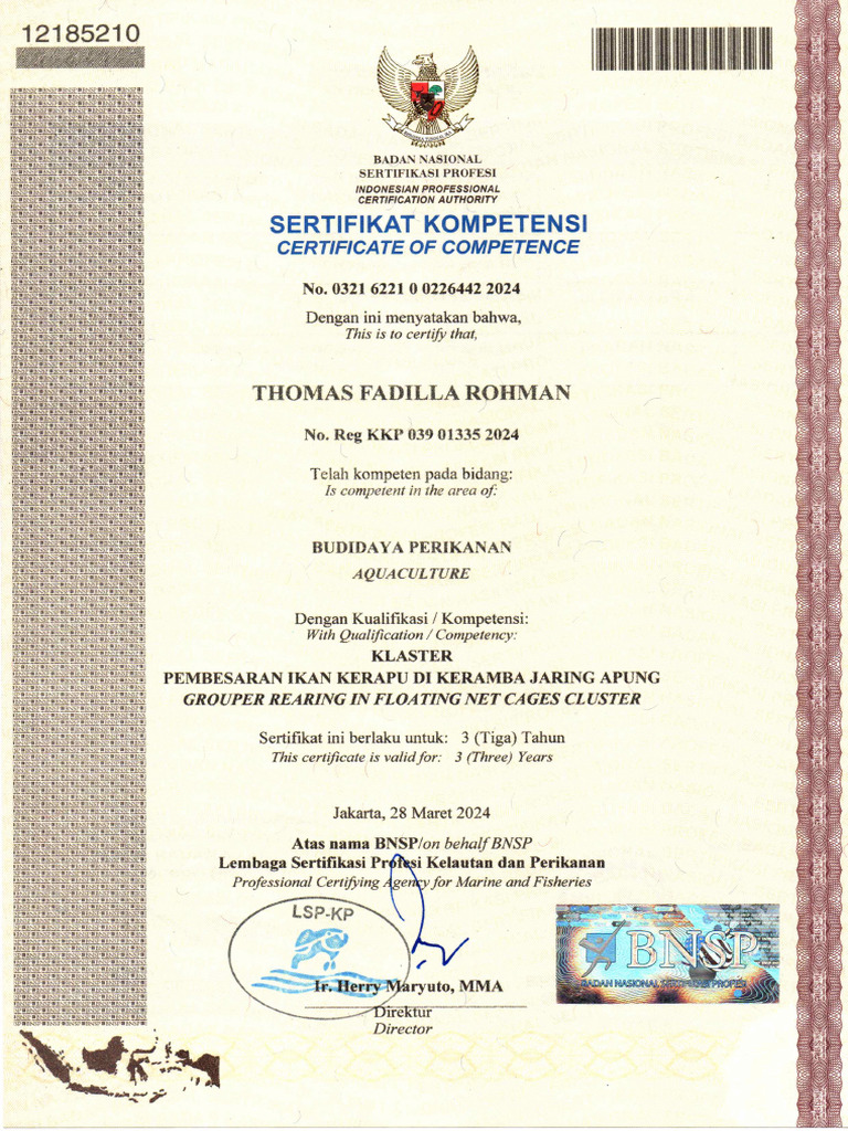 Sertifikat uji kompetensi | PDF