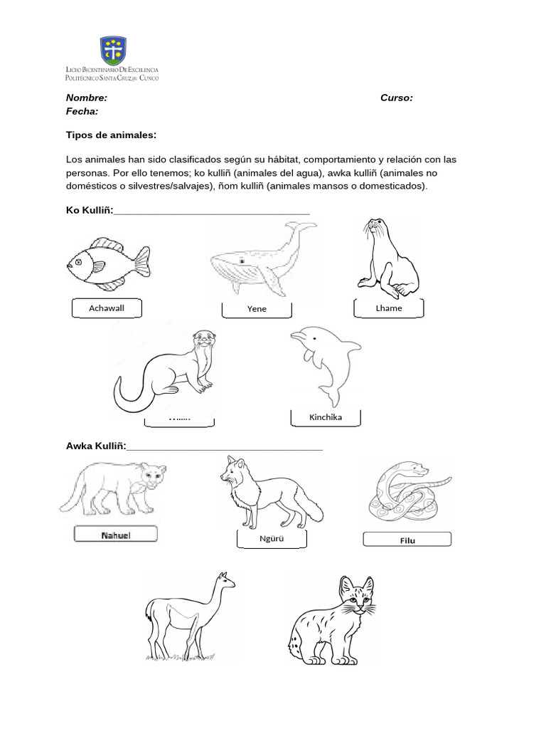 Guía Animales. Kulliñ. | PDF