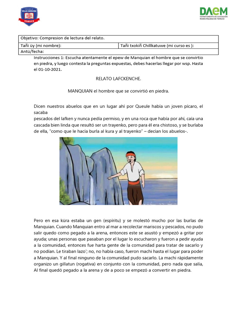 Manquian: El joven convertido en piedra | PDF