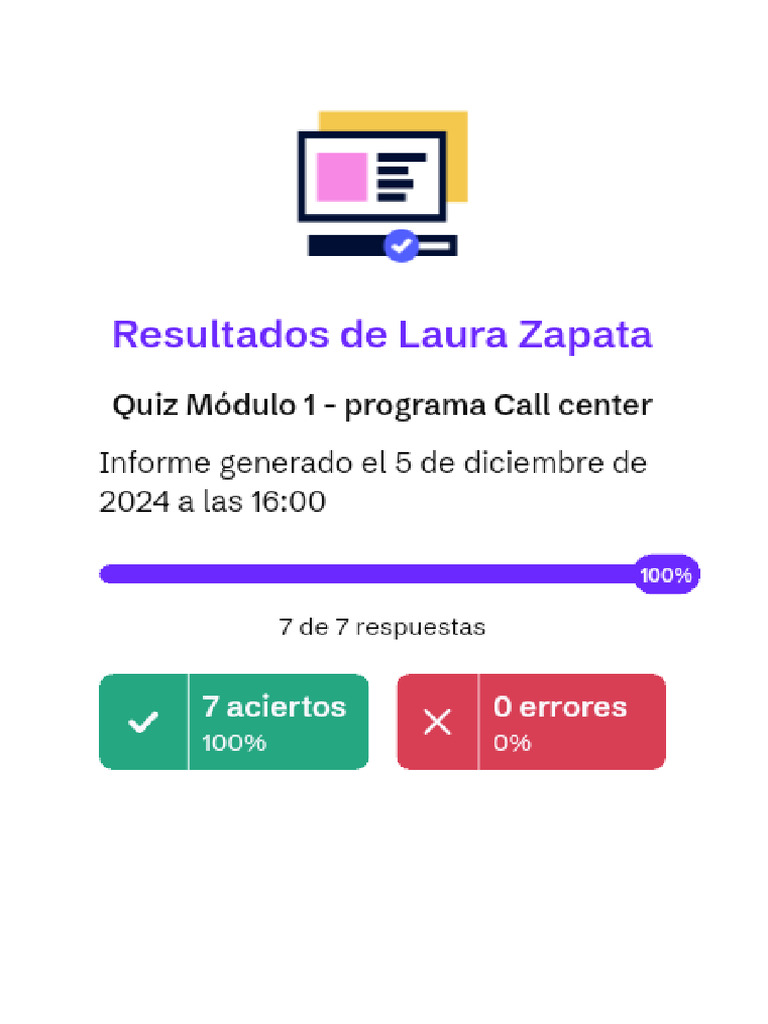 Quiz Módulo 1 - Programa Call Center | PDF