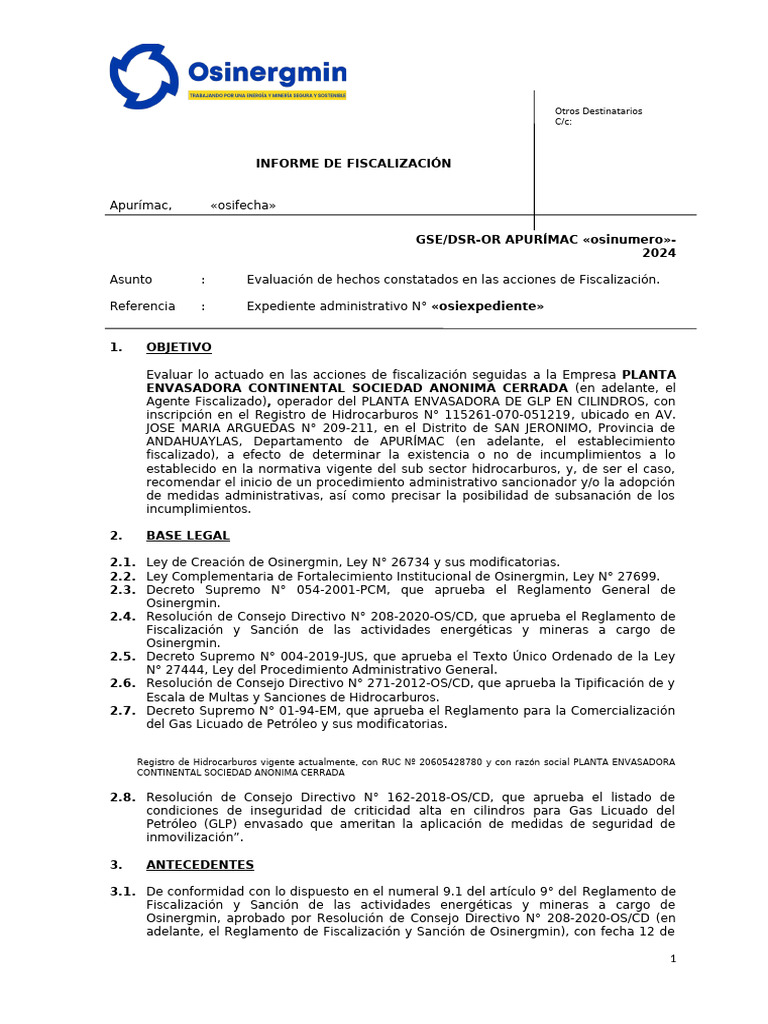 Informe de Fiscalización de GLP 2024 | PDF