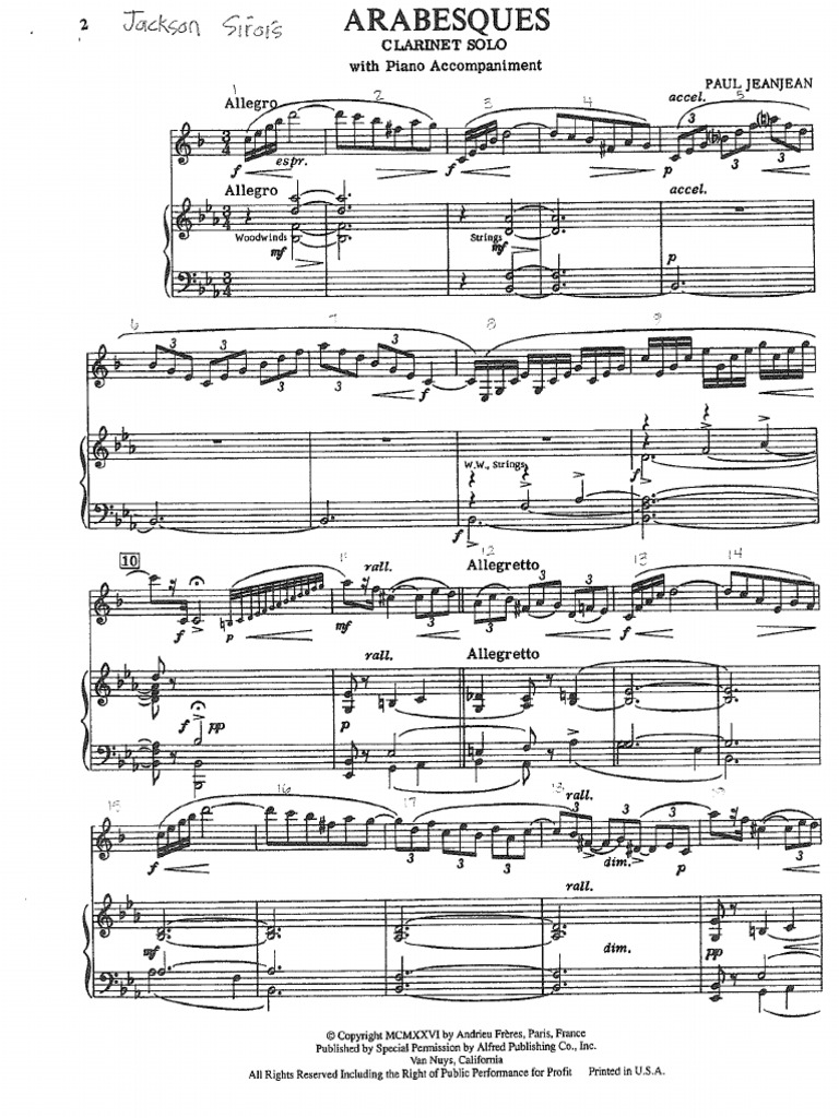 Arabesque Clarinet | PDF