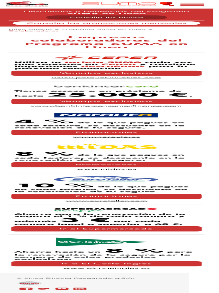 Descuentos del Programa SUMA en Línea | PDF