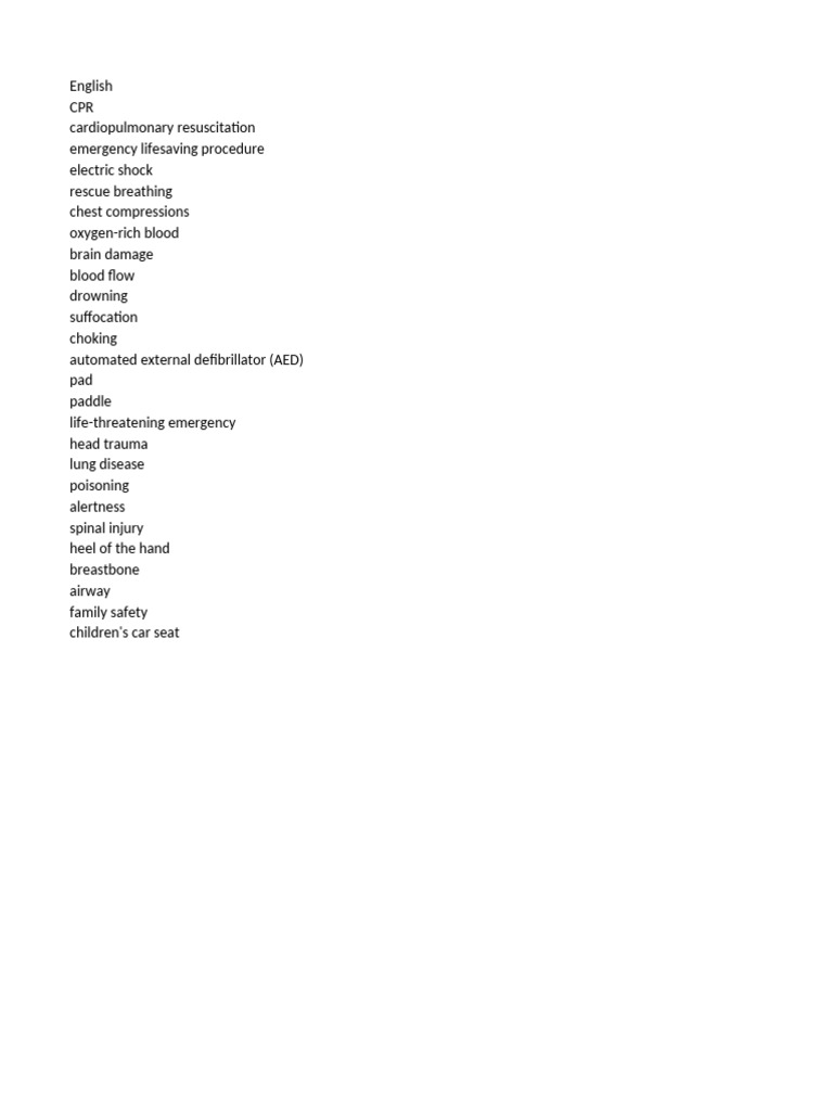 Glossary - First Aid - Primeros auxilios | PDF