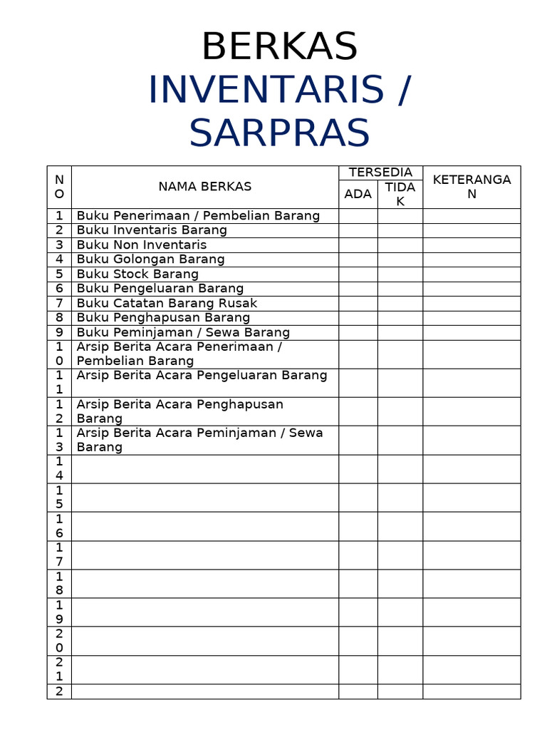 Berkas Inventaris | PDF