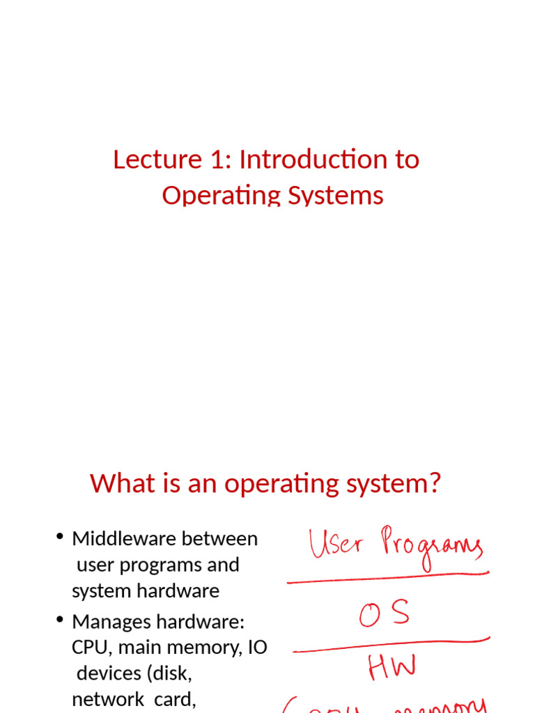 lecture1 | PDF | Operating System | Process (Computing)