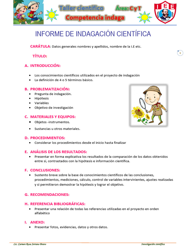 Informe de Indagacion Científica | PDF