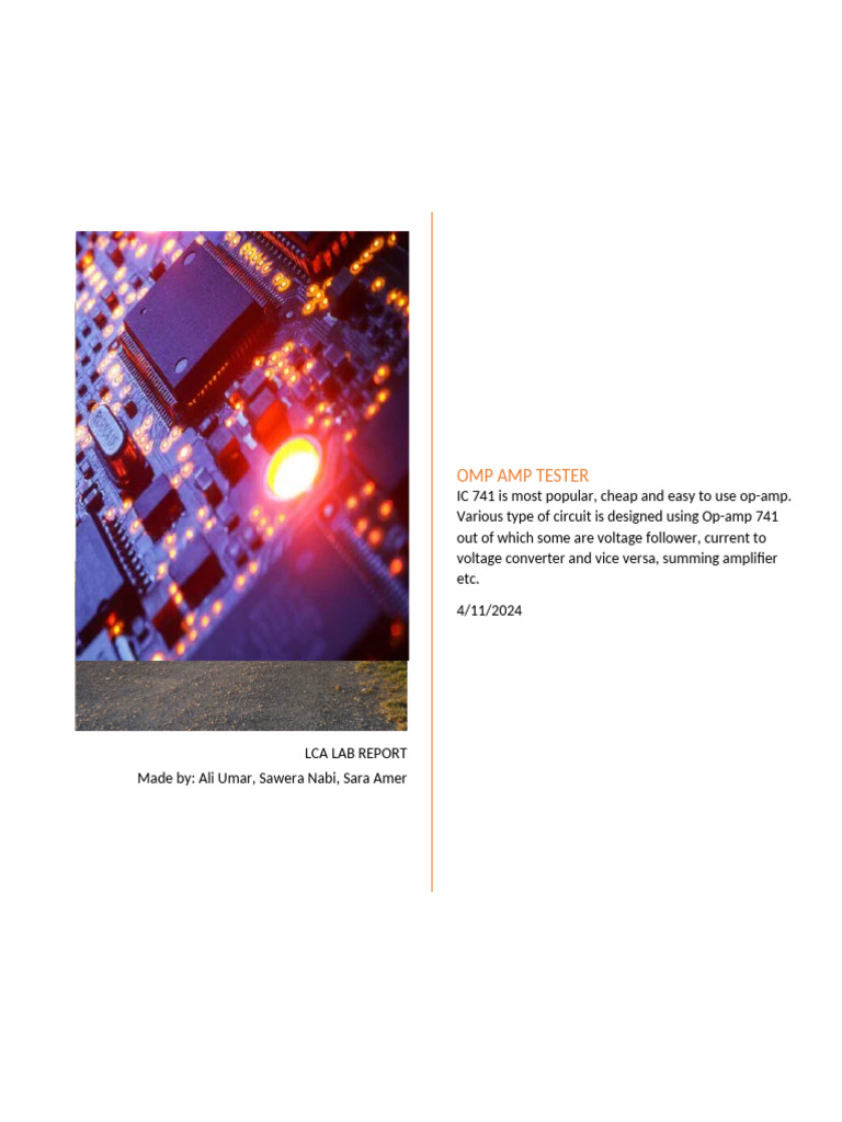 Lca Lab Report | PDF | Amplifier | Operational Amplifier