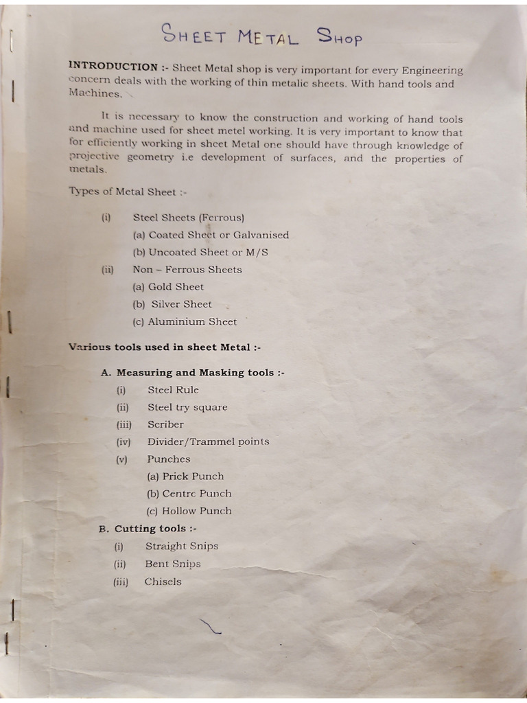 Sheet Metal | PDF