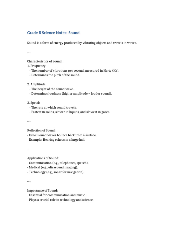 Sound Grade8 | PDF