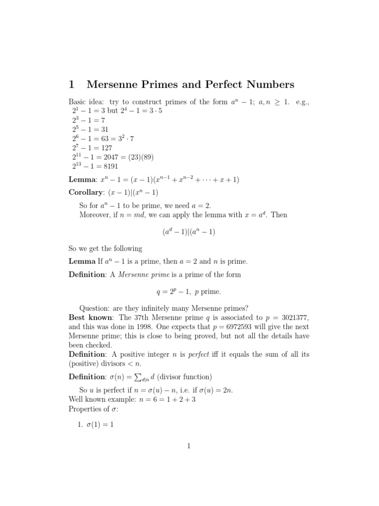 Mersenne Primes | PDF | Prime Number | Algebra