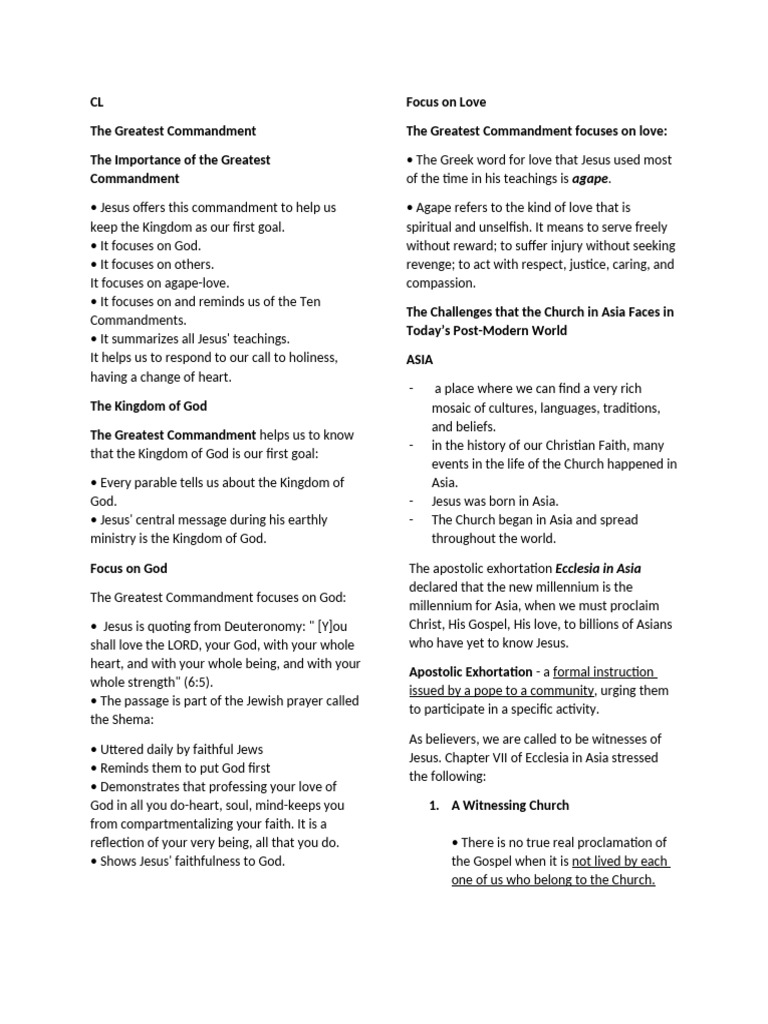 CL-3RD | PDF | Jesus | Ten Commandments
