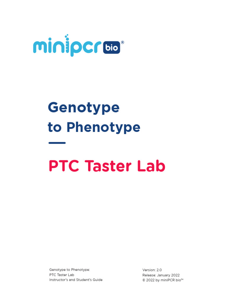 KT100403 MiniPCR Lab PTC Guide Teacher V2.0 022822 | PDF | Single ...