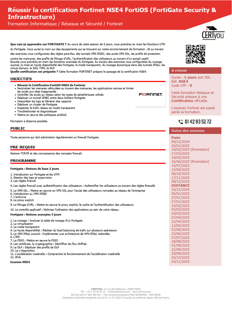Certification Fortinet NSE4 FortiGate | PDF | Réseau privé virtuel ...