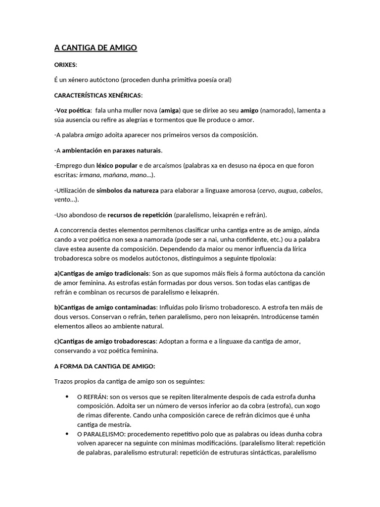 A Cantiga de Amigo | PDF