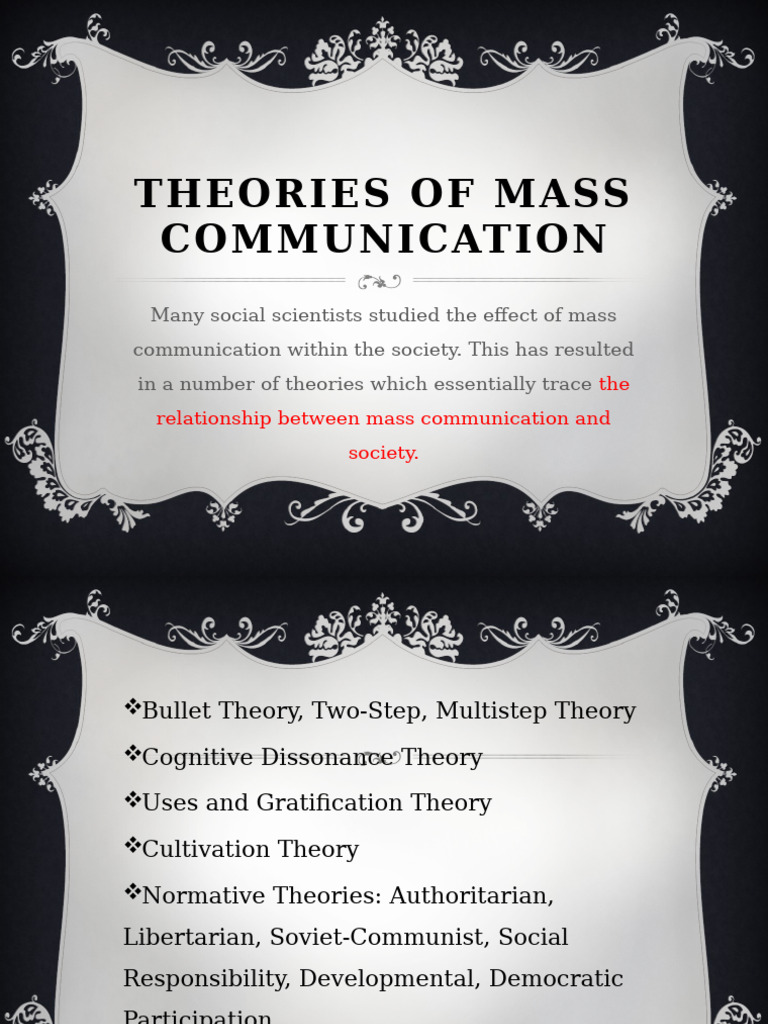 Unit 4 Theories of Mass Communication | PDF | Social Psychology