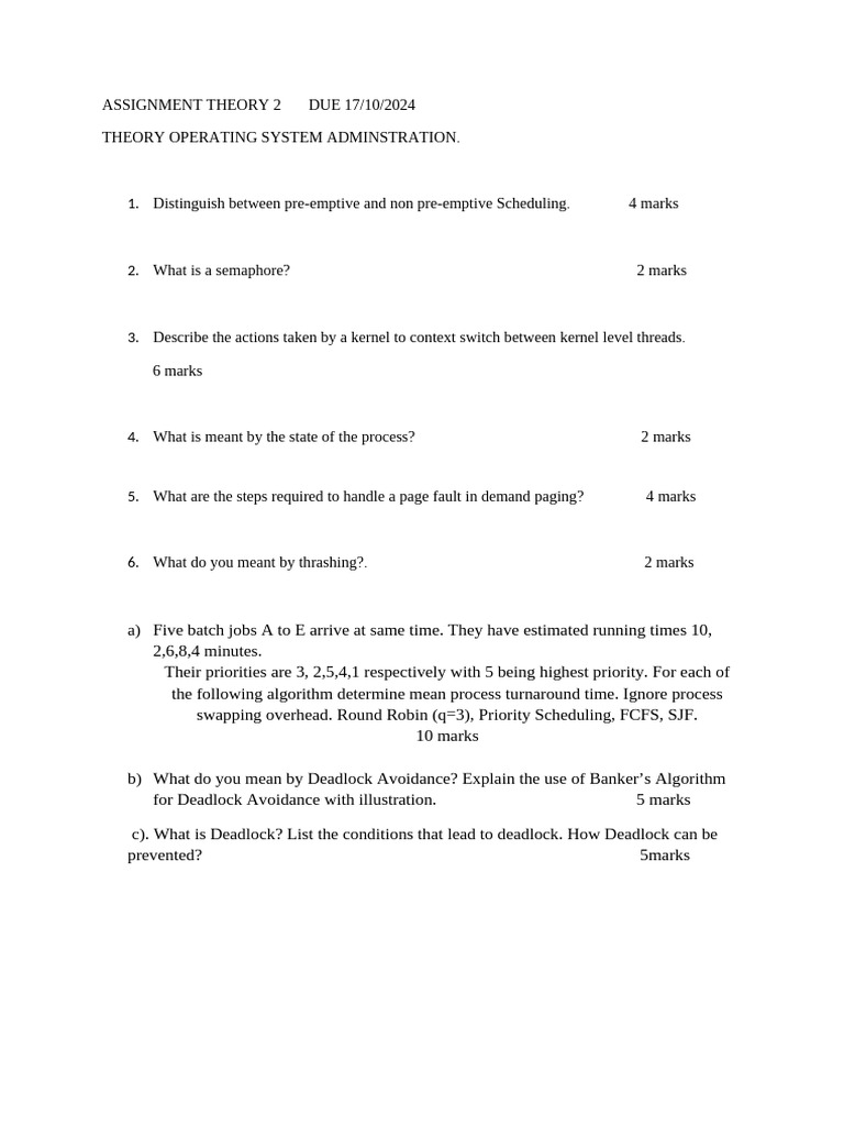 Assignment Theory 2 Due 17 October 2024 | PDF