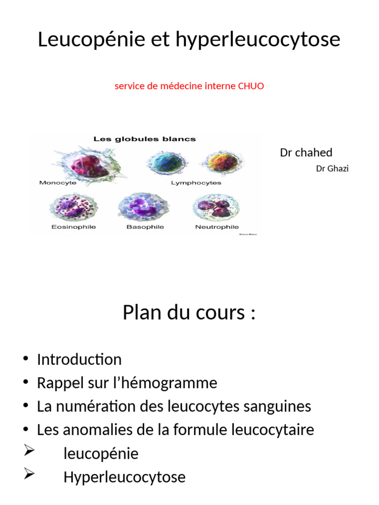 Leucopénie | PDF | Globule blanc | Médecine