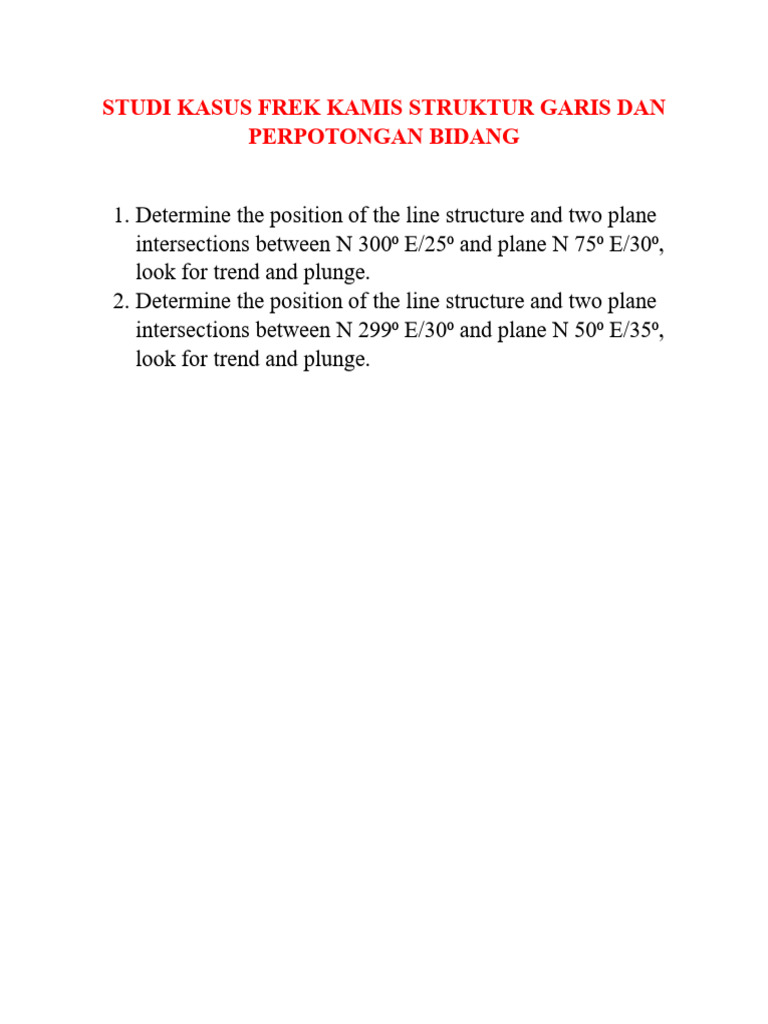 Studi Kasus Frek Kamis Struktur Garis Dan Perpotongan Bidang Bing | PDF