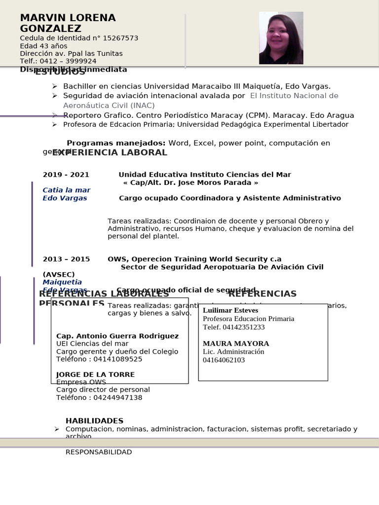 curriculum lorena 2024 | PDF