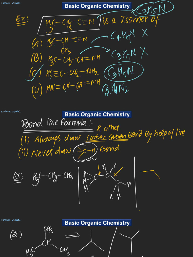 Basic Organic Chemistry - L-02 (Class Notes) NJ - 247 | PDF