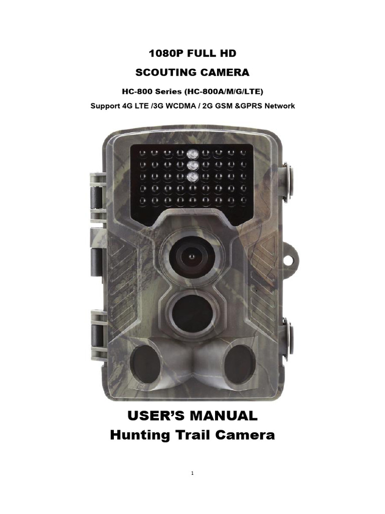 HC-800 Series Scouting Camera Manual | PDF | Camera | Rechargeable Battery
