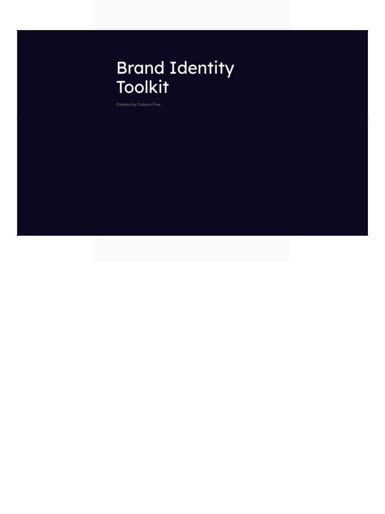 Brand Identity Toolkit - by Column Five | PDF | Typography | Logos