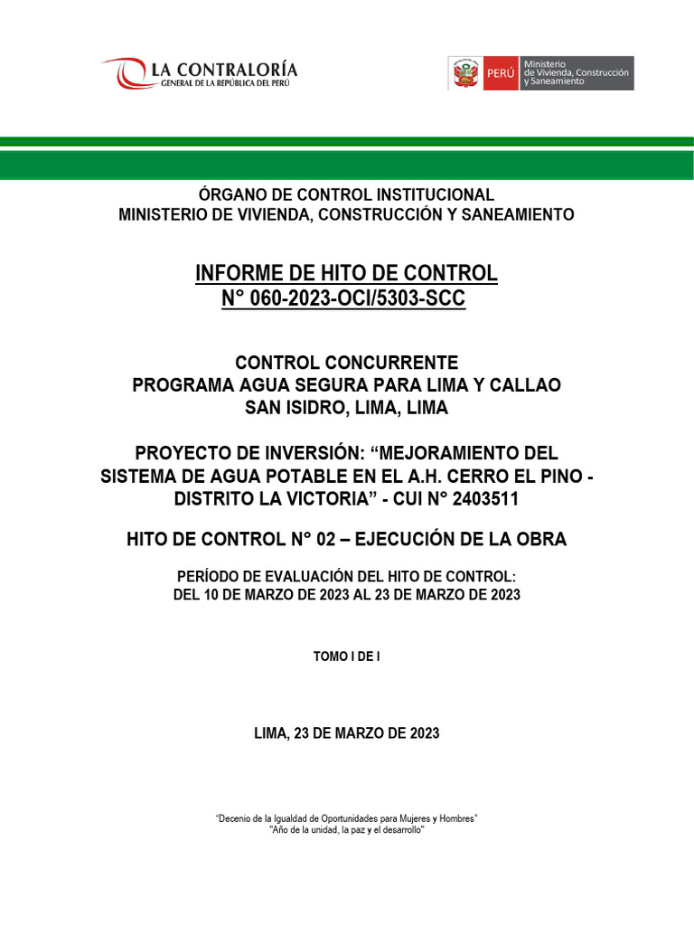 SCC #2 Ejecucion de Obra, 23.03.2024 | PDF | Lima | Saneamiento