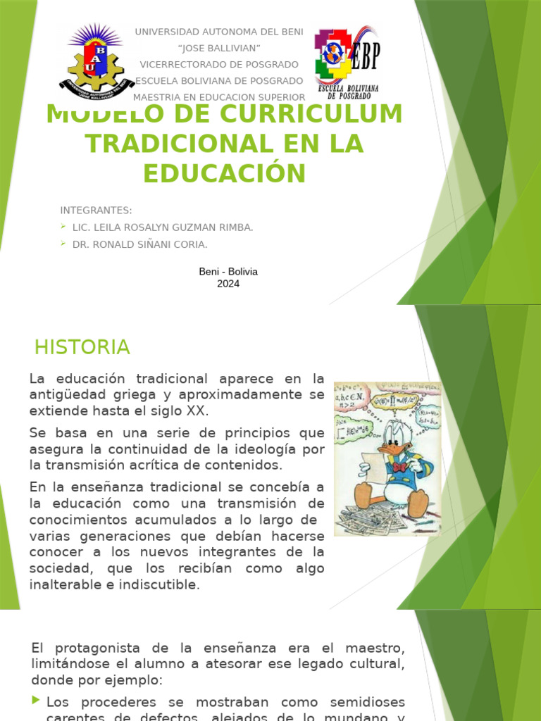 Modelo Curricular Tradicional en Eduaccion Maestria en Educacion ...