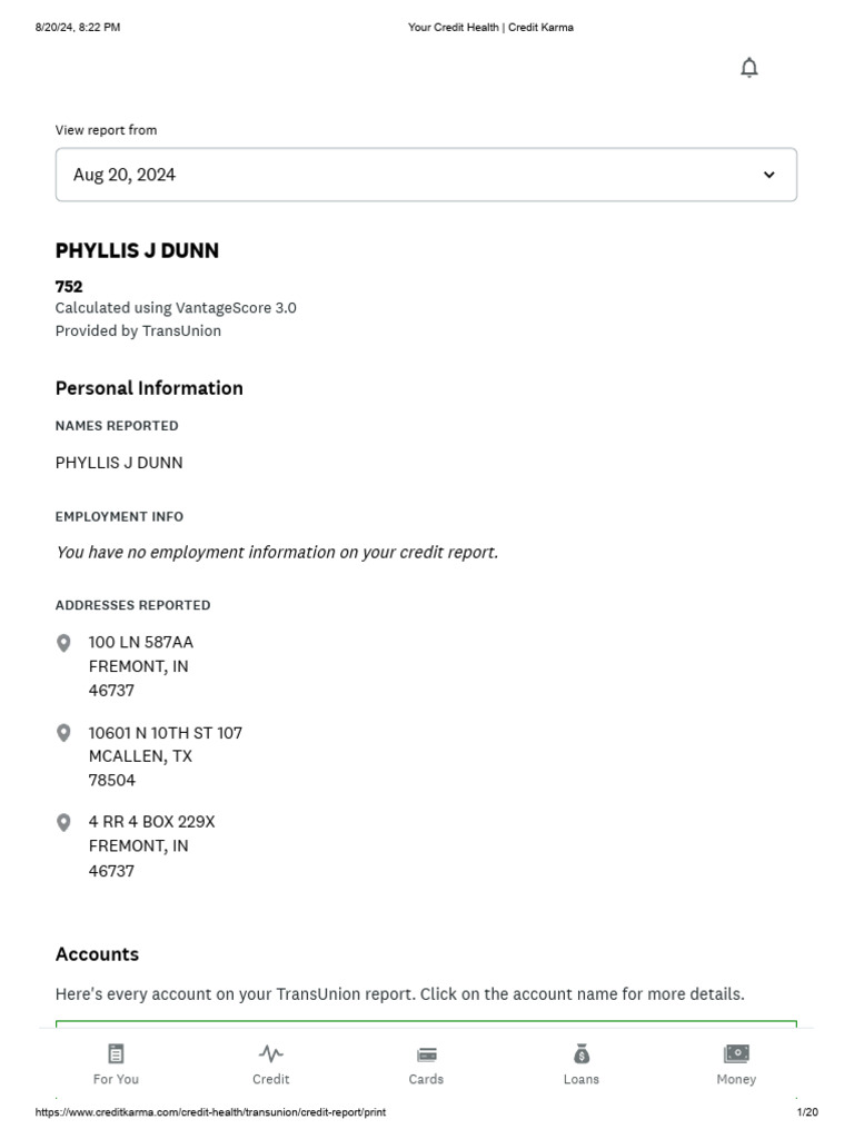 Phyllis j Dunn | PDF | Credit | Finance & Money Management