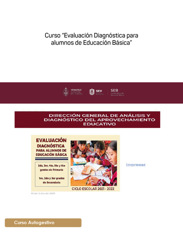 Curso Evaluación Diagnóstica Pdf Evaluación Educación Primaria