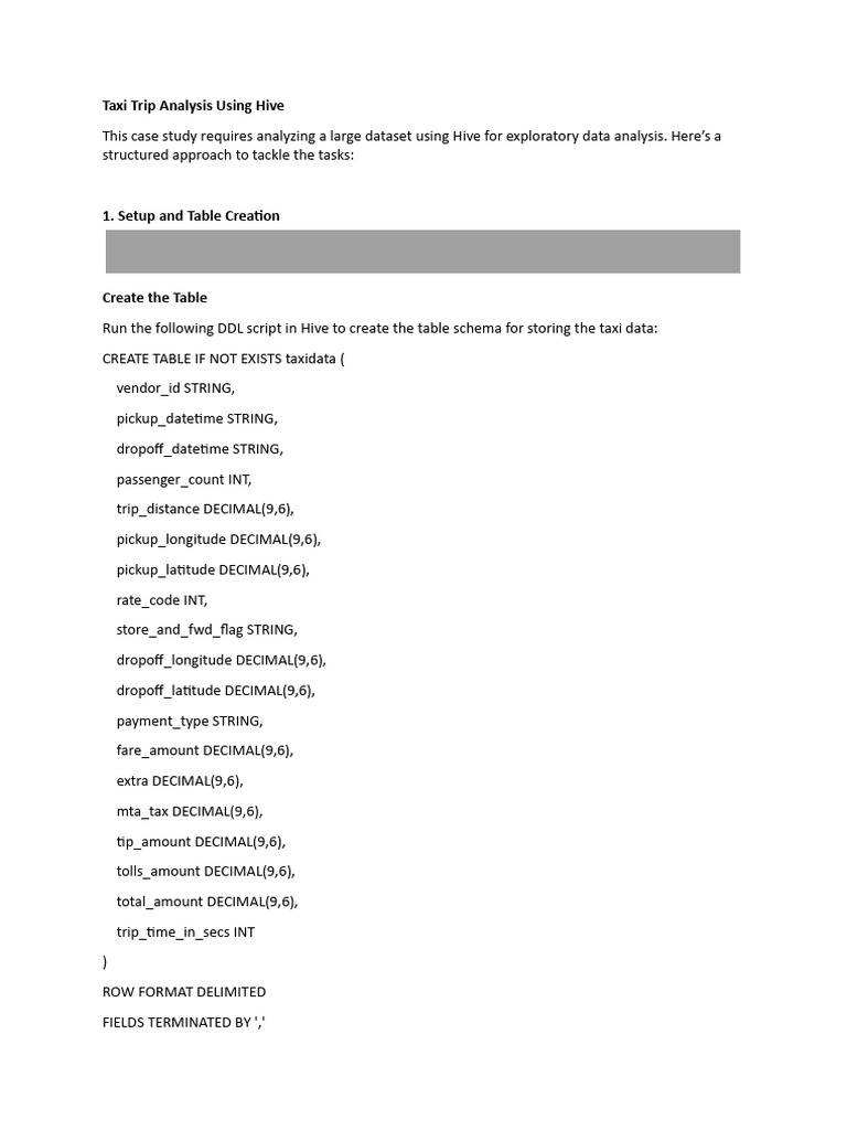 Taxi Trip Analysis Using Hive | PDF | Information Retrieval | Computing
